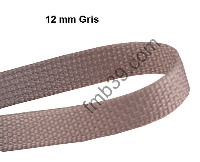 Sangle polyester grise largeur 12 mm - Manoeuvres par sangles / cordons ...